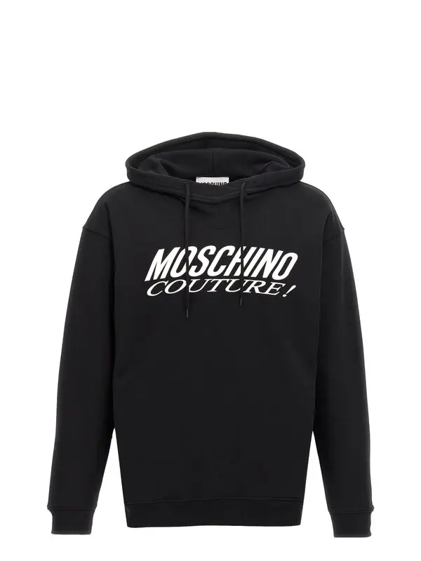 Moschino Print Hooded Sweater - Black