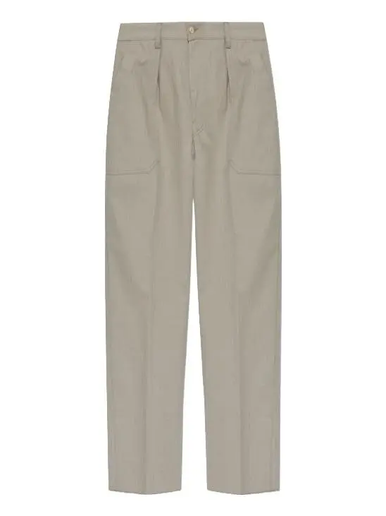 Eleventy Striped Straight-leg Tailored Pants - Beige