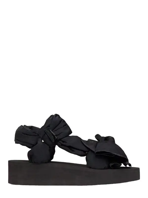Red Valentino Bow Detailed Flatform Open Toe Sandals - Black