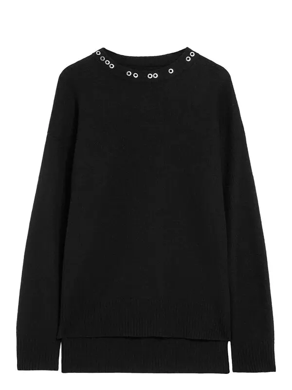JIL SANDER Eyelet-embellishment Knitted Jumper - Black