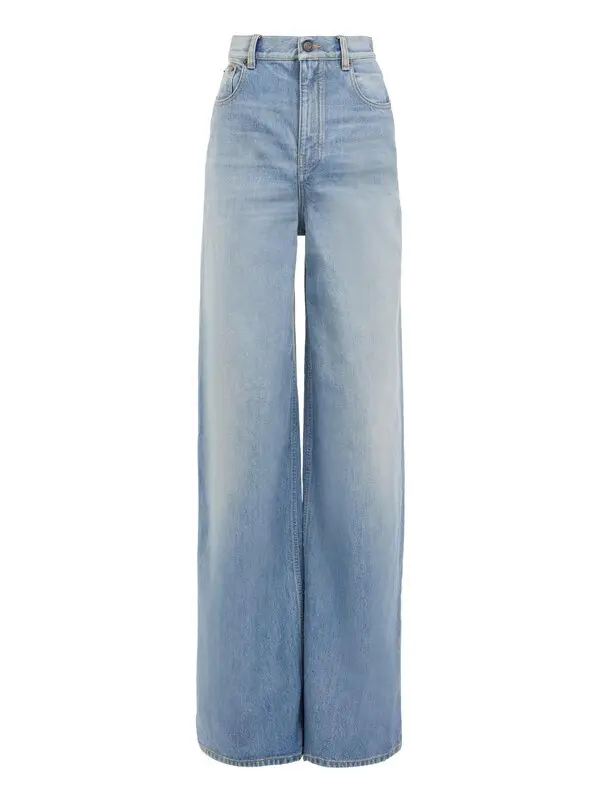 Chloé High-waisted Wide-leg Jeans - Ice-blue
