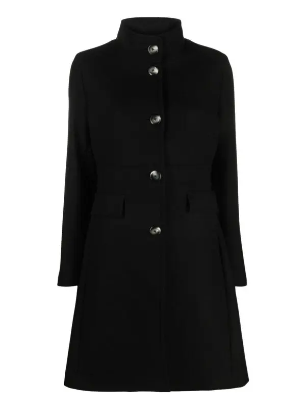 Herno Fitted Stand-collar Coat - Black