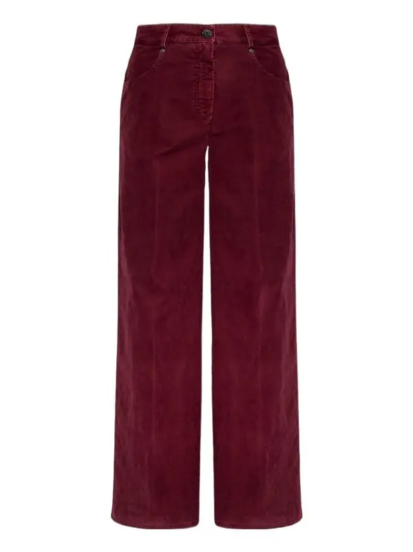 FORTE_FORTE High-waisted Wide-leg Trousers - Wine Red