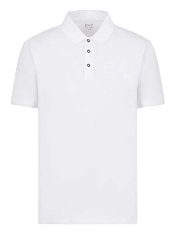 EA7 Color Collision Logo Polo Shirt - White