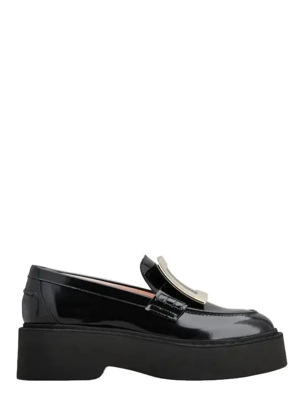 ROGER VIVIER Viv' Rangers" Loafers With Metal Buckle - Black