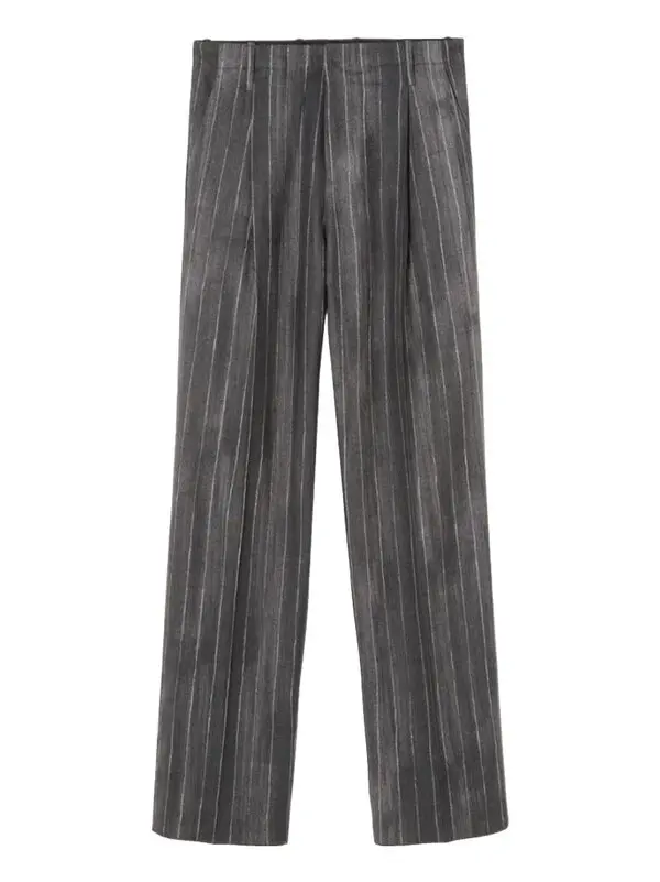 Versace Pinstripe High-waist Tailored Pants - Black