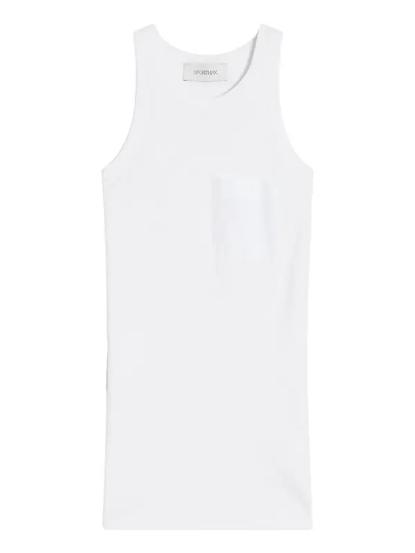 Sportmax Crewneck Sleeveless Ribbed Top - Neutrophil