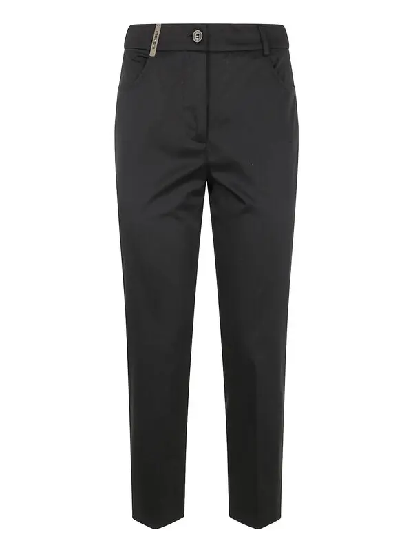 Peserico Tapered Trousers With Belt Loops - Black