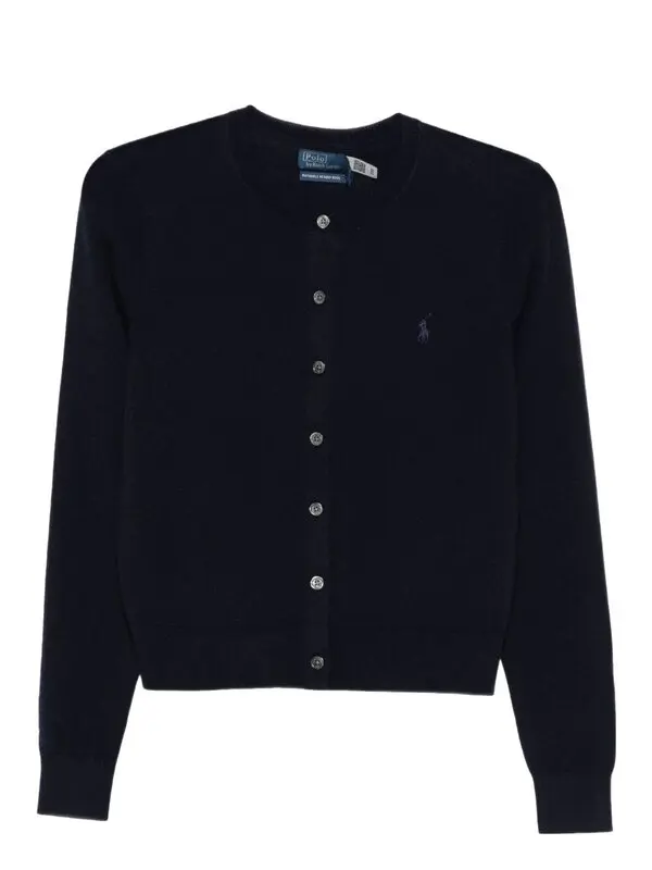 Polo Ralph Lauren Crew Neck Logo Embroidered Cardigan - Hunter Navy