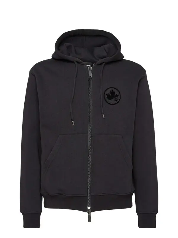 Dsquared2 Maple Leaf Cool Fit Zipped Hoodie - Black