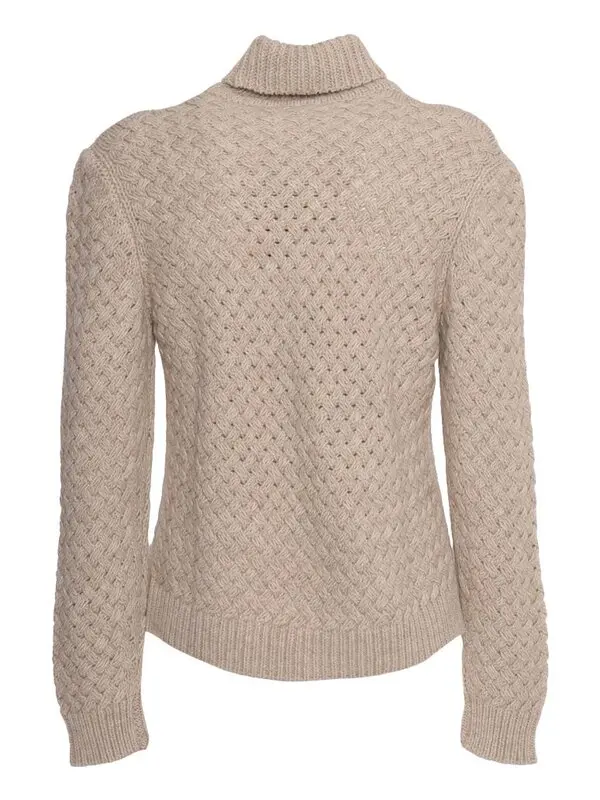 LARDINI Roll-neck Knitted Jumper - Nude