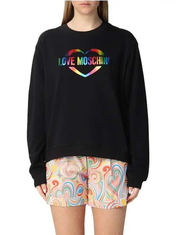Moschino Print Cotton Blend Sweatshirt - Black