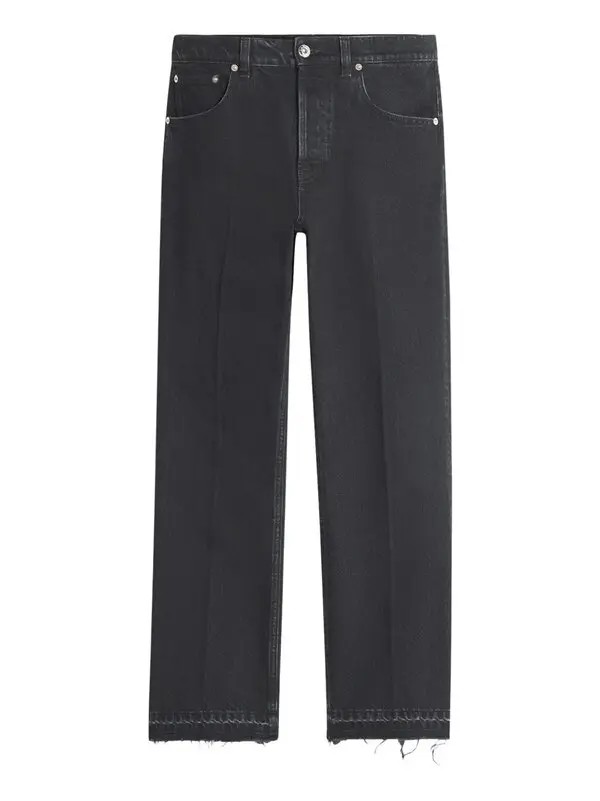 LANVIN Logo Patch Straight Leg Jeans - Black