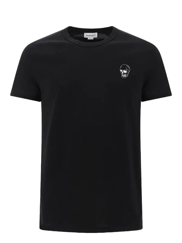 Alexander McQueen T-shirt With Round Neck And Short Sleeves - Black