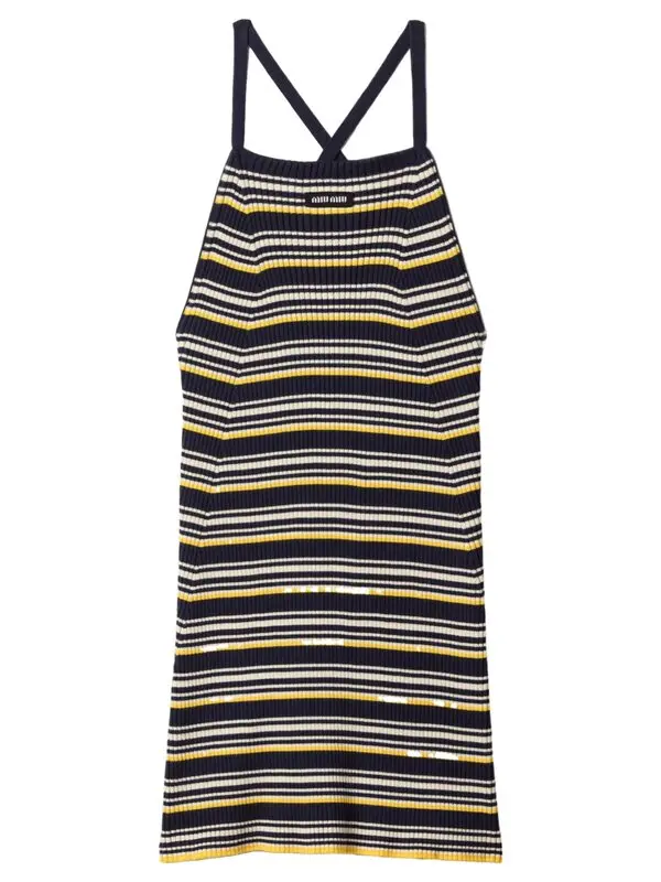 Miu Miu Striped Mini Dress - Blue