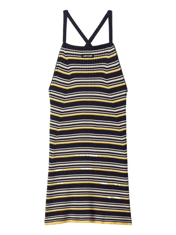 Miu Miu Striped Mini Dress - Blue