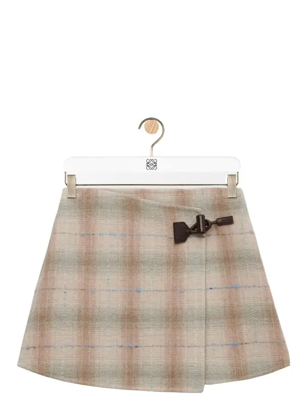 Loewe Checked Mini Skirt - Light Brown