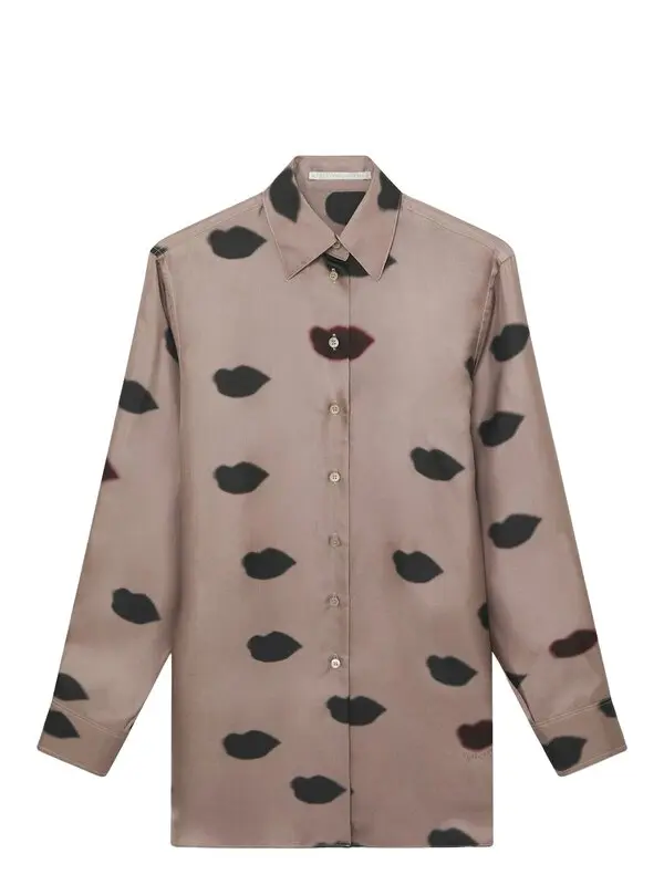 Stella McCartney Oversized Lips Print Shirt - Lavender