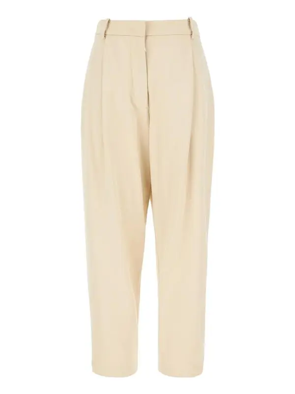 MOORER Tailored Casual Pants With Belt Loops - Nude