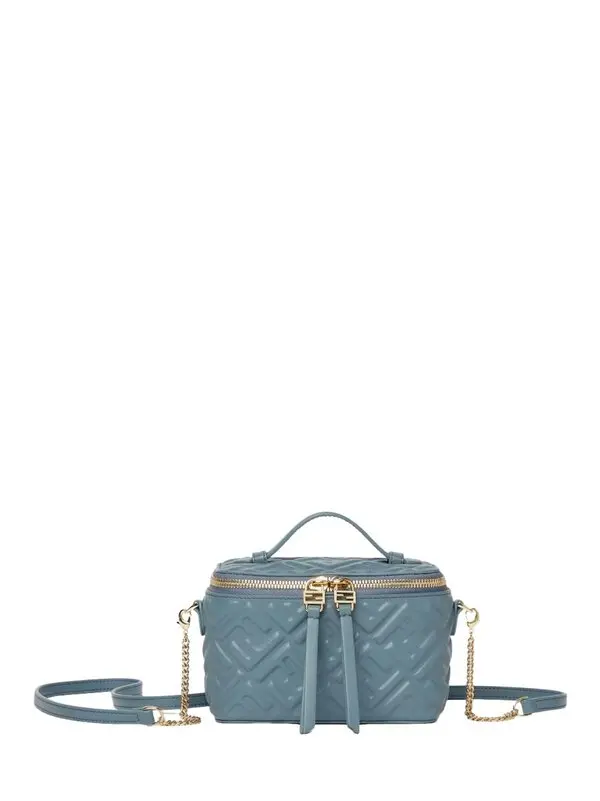 Fendi Vanity Ff-motif Mini Crossbody Bag - Blue