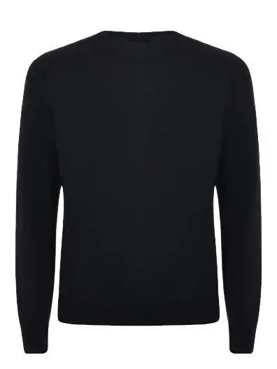 FAY Ribbed Crew Neck Sweater - Black