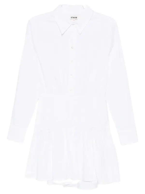 Staud Rocco Mini Shirt Dress - White