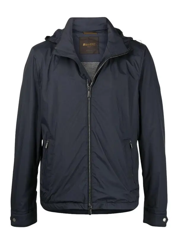 MOORER Long-sleeved Hooded Jacket - Black