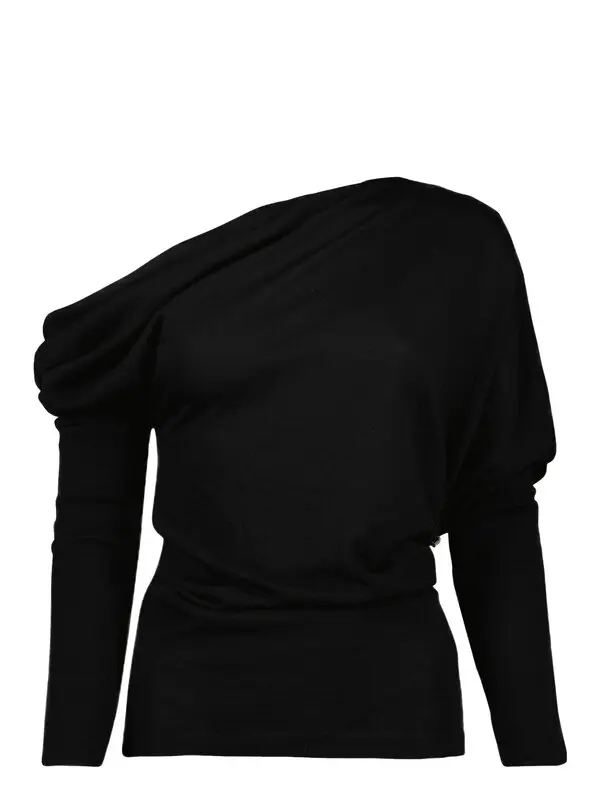 Moschino Asymmetric Long Sleeve Sweater - Black