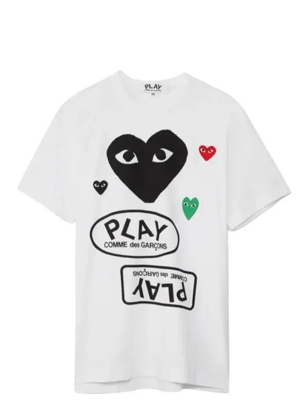 Play Comme Des Garcon Logo Print T-shirt - White