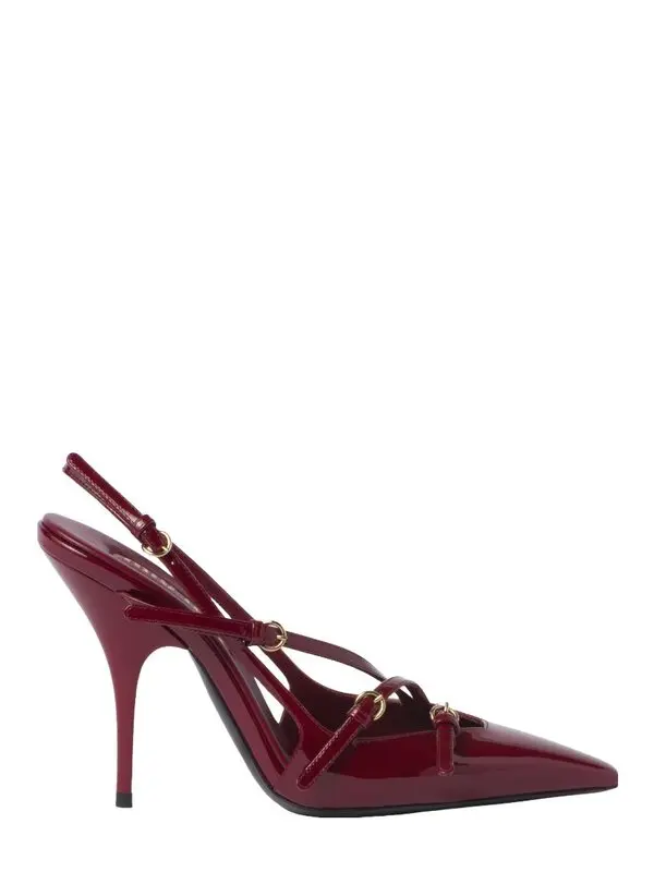 Miu Miu Pointed Toe Slingback Pumps - Red