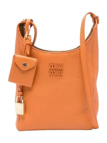Miu Miu Leather Bucket Bag - Orange