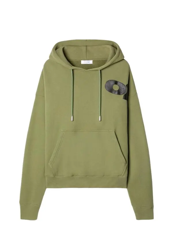 Off-White Shared Logo Drawstring Hoodie - Green