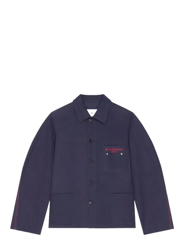 Givenchy Embroidered Denim Jacket - Navy Blue