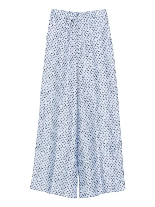 Max Mara X E. Marinella Printed Wide-leg Trousers - Blue