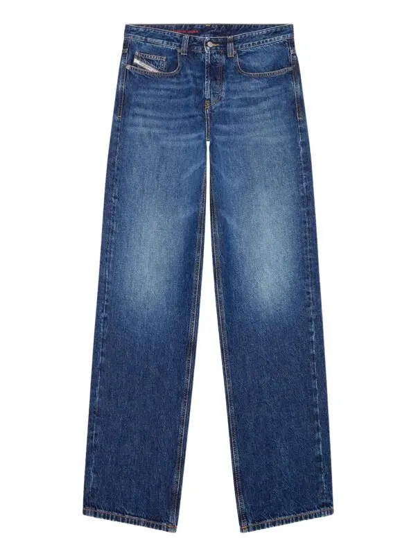 DIESEL® D-macro Logo Patch Jeans - Medium Blue