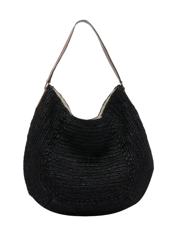 IBELIV Meva Raffia Shoulder Bag - Black