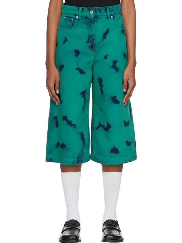 MSGM Tie-dye Cropped Jeans - Green