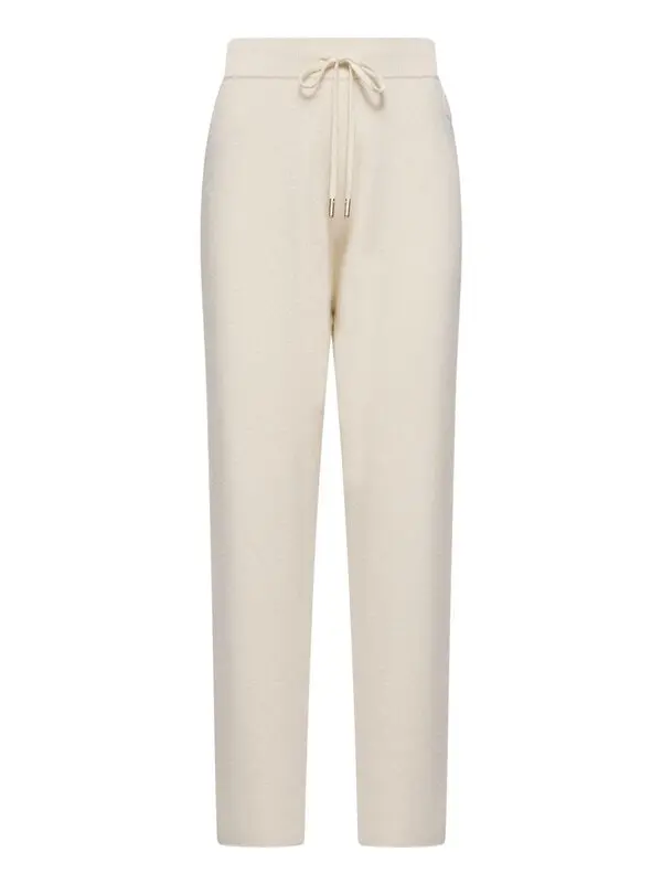 Moncler Wool Cashmere Blend Cropped Jogging Trousers - White
