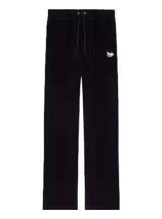 Celine Tracksuit Pants In Velvet Jersey - Black/white