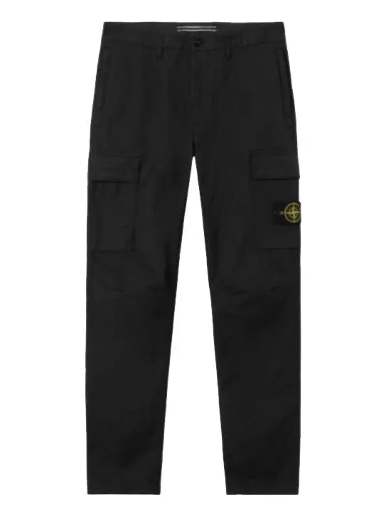 Stone Island Tapered Cargo Trousers - Black