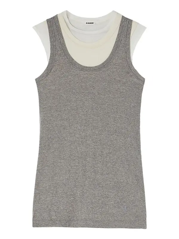 JIL SANDER Layered Crewneck Tank Top - Gray