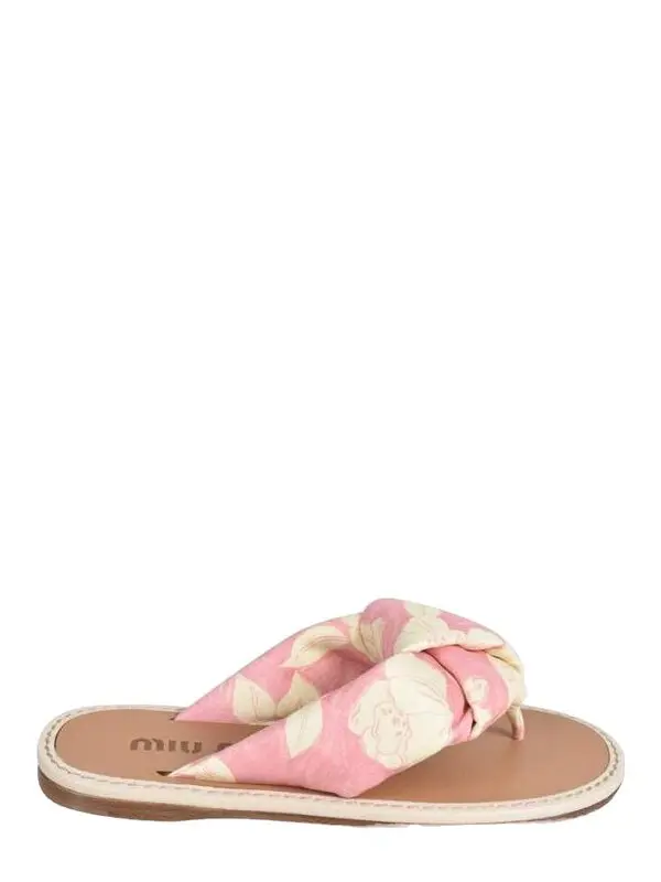 Miu Miu Floral Printed Flip Flops - Pink