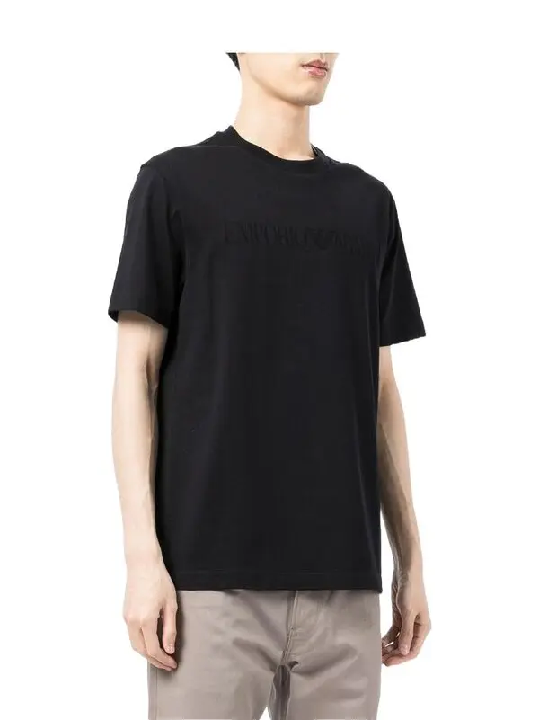 Emporio Armani Logo Jacquard Crewneck T-shirt - Black