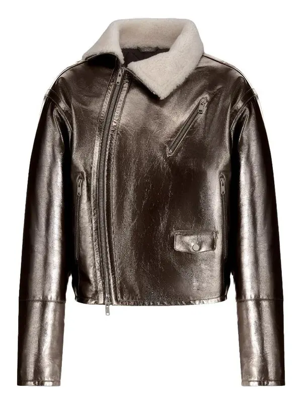 Dior Sheep Fur Blouson With Cannage Collar - Brown