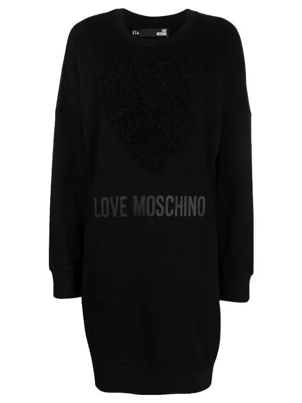 Moschino Heart Applique Sweater Dress - Black