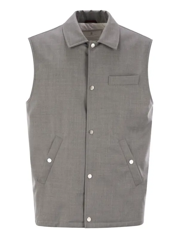 Brunello Cucinelli Padded Button-up Gilet - Grey