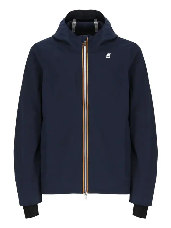 K-WAY Hooded Long-sleeved Zip-up Casual Jacket - Black