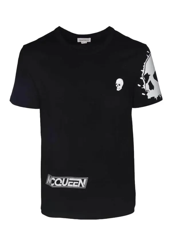 Alexander McQueen T-shirt With Round Neck And Short Sleeves - Black
