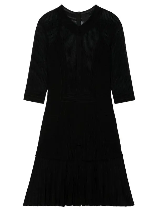 Givenchy V-neck Sheer Mini Dress - Black