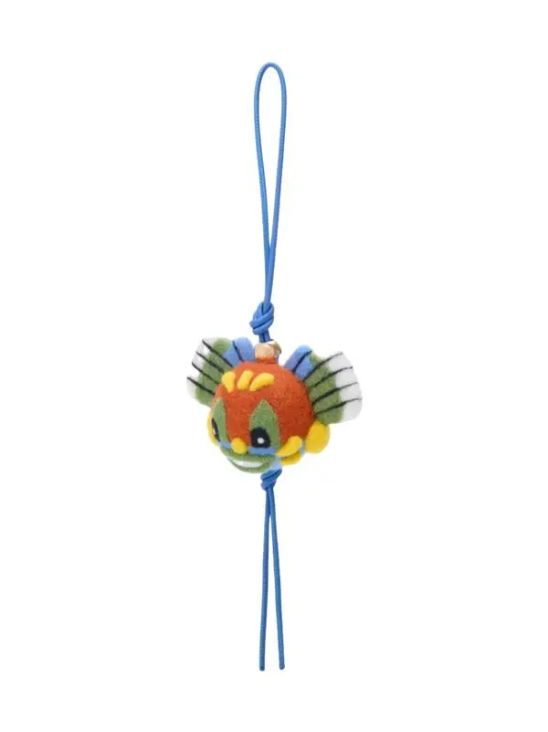 Loewe X Louis Wain Felt Knight Cat Pendant - Red/blue